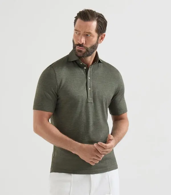 Brunello Cucinelli Virgin Wool-silk-cotton Polo Shirt