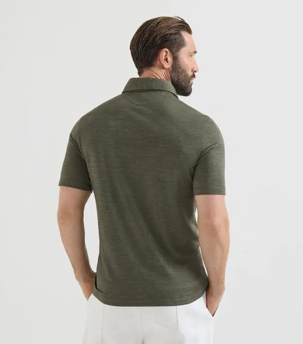Brunello Cucinelli Virgin Wool-silk-cotton Polo Shirt