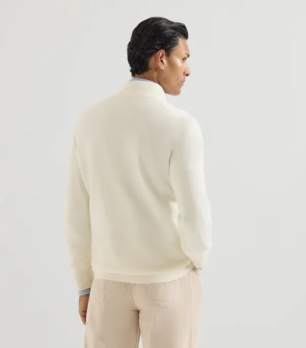 Brunello Cucinelli Cashmere Zip-up Cardigan - White