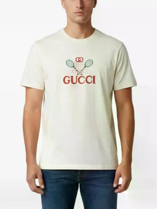 Gucci Tennis Logo-embroidered T-shirt