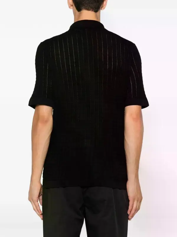 Tagliatore Oliver Open-knit Short-sleeve Shirt
