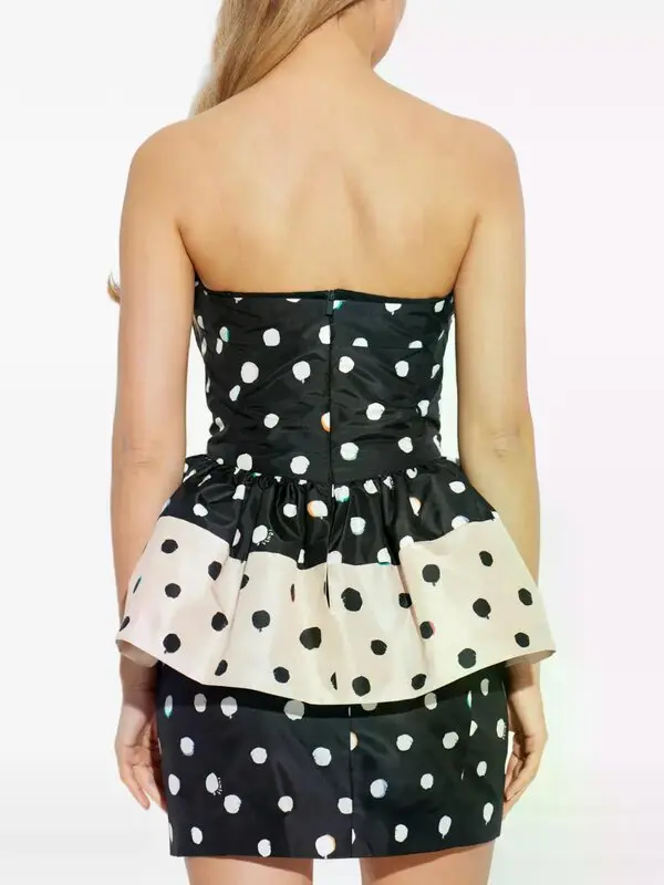 Fendi Polka Dot Strapless Mini Dress