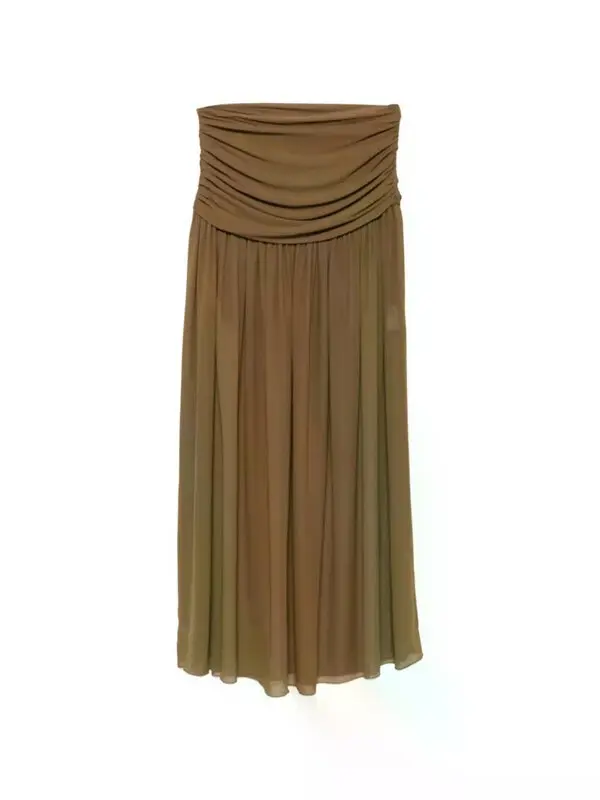 DE LA VALI Agapito Ruched Maxi Skirt
