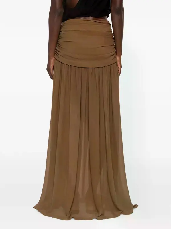 DE LA VALI Agapito Ruched Maxi Skirt