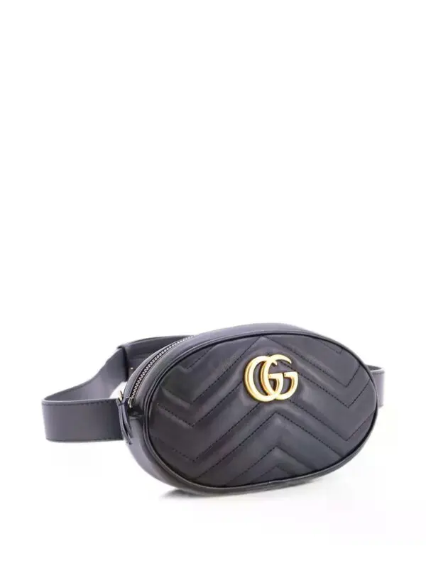 Gucci Gg Marmont Matelasse Leather Belt Bag - Black