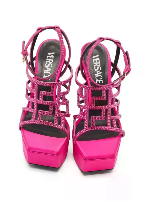 Versace Greca Maze Crystal-embellished Platform Sandals