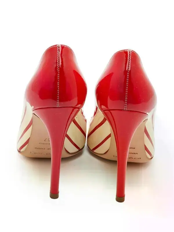 SERGIO ROSSI Drip-paint Peep-toe Pumps - Red