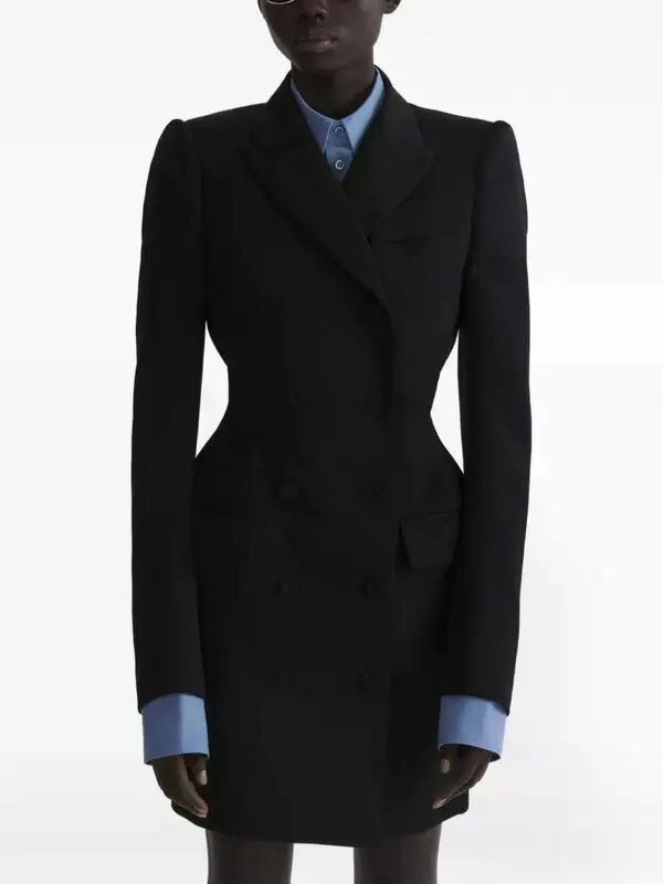 MUGLER Mini Hourglass Dress Jacket - Black