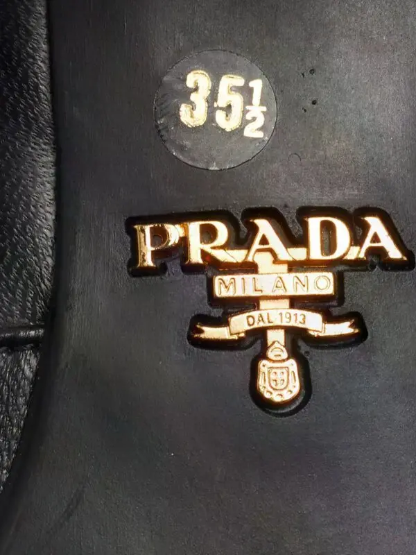 Prada Leather Round Toe Block Heel Knee-high Boots