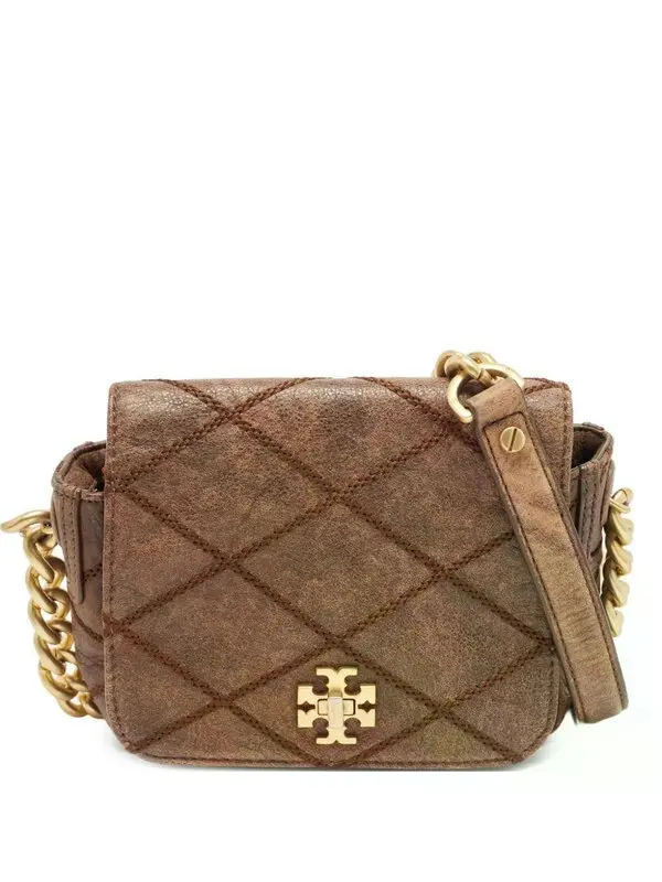 Tory Burch Kira Quilted Mini Crossbody Bag - Brown