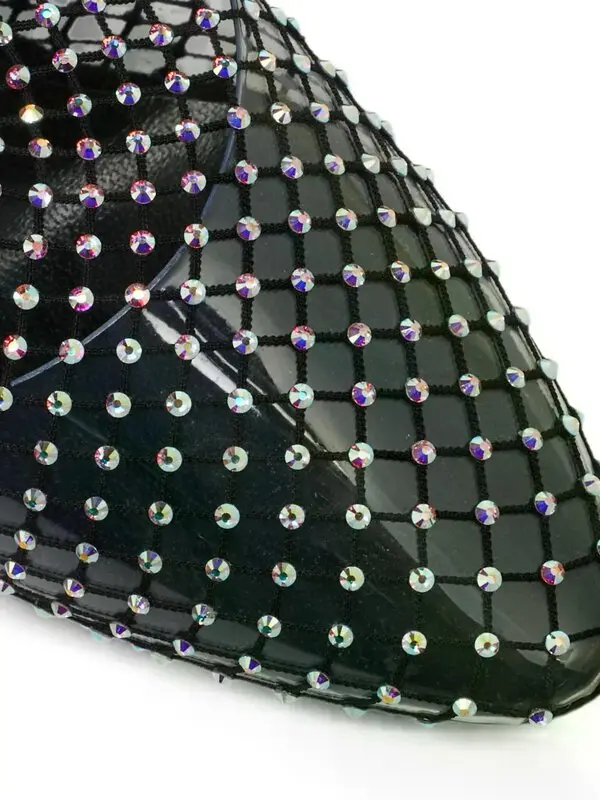 Saint Laurent Crystal Embellished Mesh Over-the-knee Boots