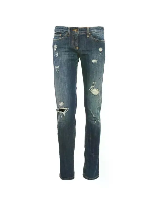 Elisabetta Franchi Distressed Finish Denim Jeans - Blue