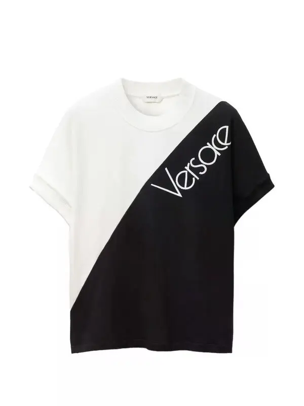 Versace Embroidered-logo Stretch Cotton-jersey Slim T-shirt