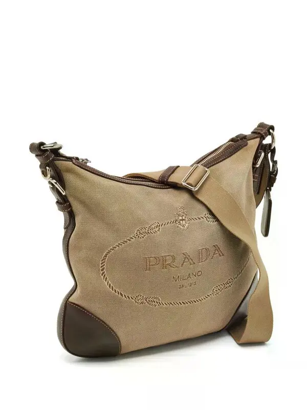 Prada Logo Jacquard Messenger Bag