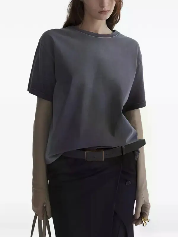 MUGLER Short Sleeve Logo T-shirt - Neutrals
