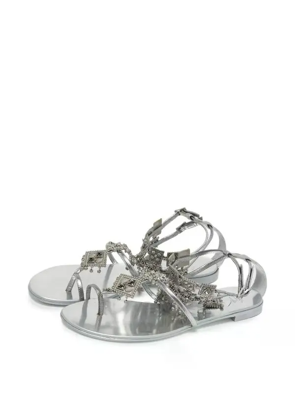 GIUSEPPE ZANOTTI Amira Charm-embellished Sandals - Silver