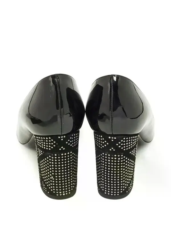 Dior Patent Leather Stud-embellished Block Heel Pumps
