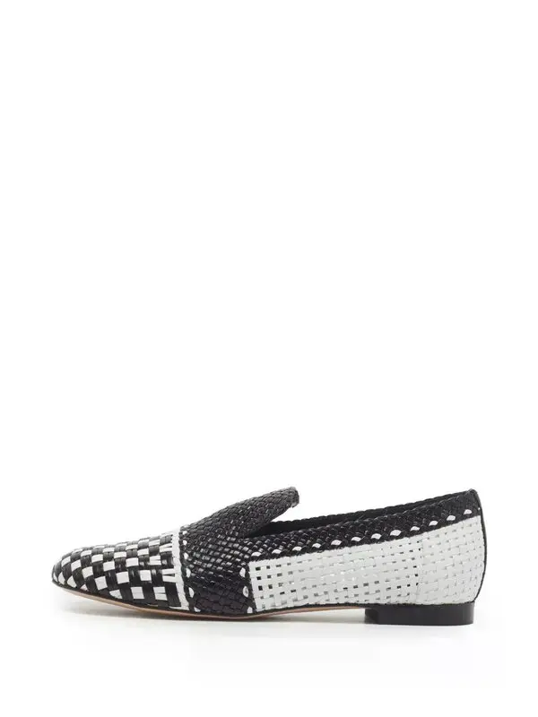 STUART WEITZMAN Woven Leather Loafers