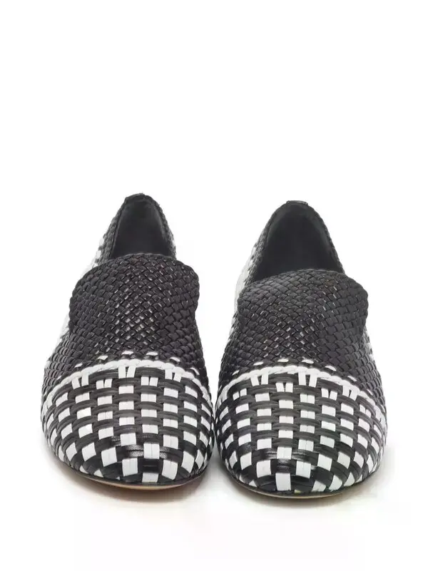 STUART WEITZMAN Woven Leather Loafers