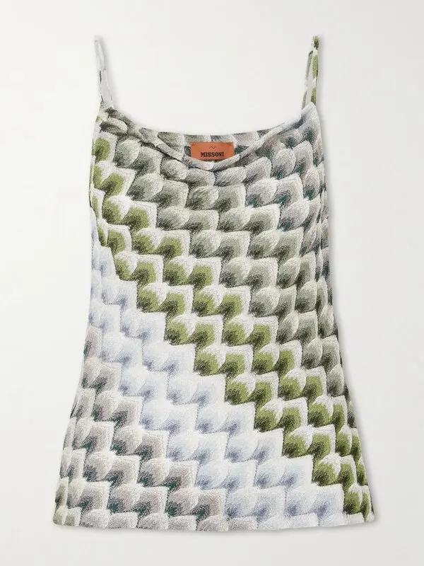 Missoni Metallic Crochet-knit Tank - Multi