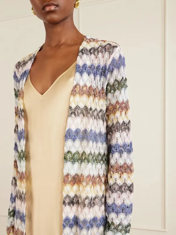 Missoni Striped Crochet-knit Cardigan