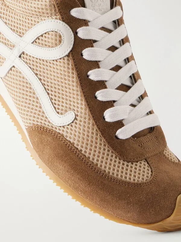 Loewe Ballet Runner 2.0 Suede-trimmed Mesh Sneakers - Brown