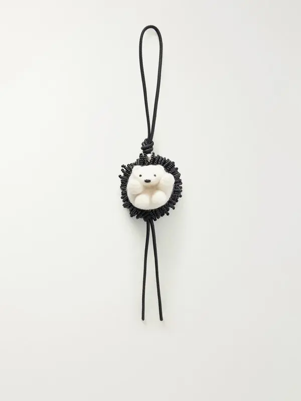Loewe Hedgehog Bead-embellished Wool-felt And Leather Bag Charm - Multi