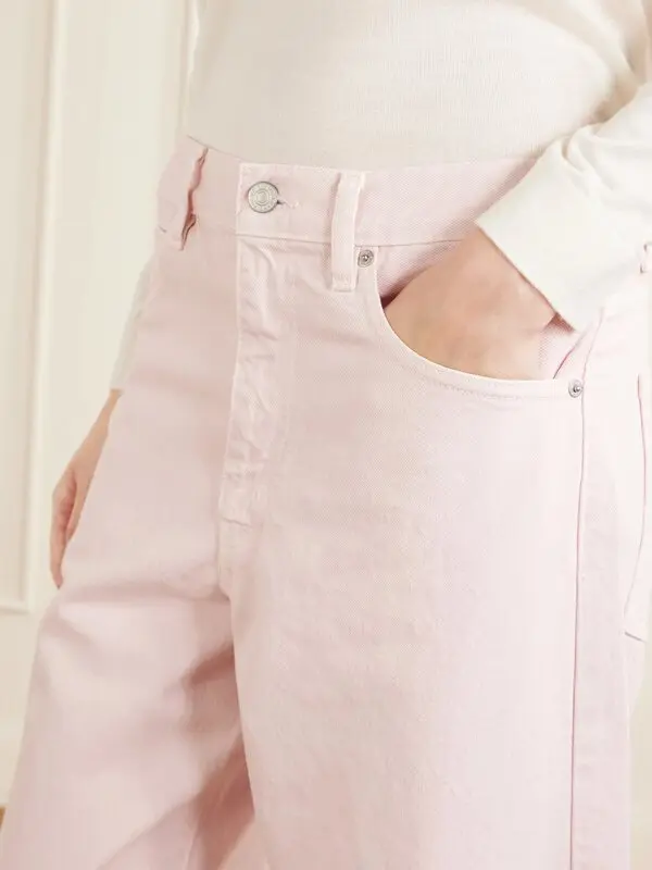 FRAME The Bubble High-rise Wide-leg Jeans - Pink