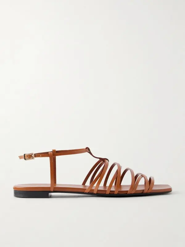 JIL SANDER Hydra Leather Sandals - Brown