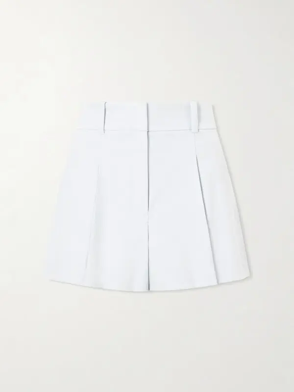 Veronica Beard Craig Pleated Cotton-blend Twill Shorts - Blue