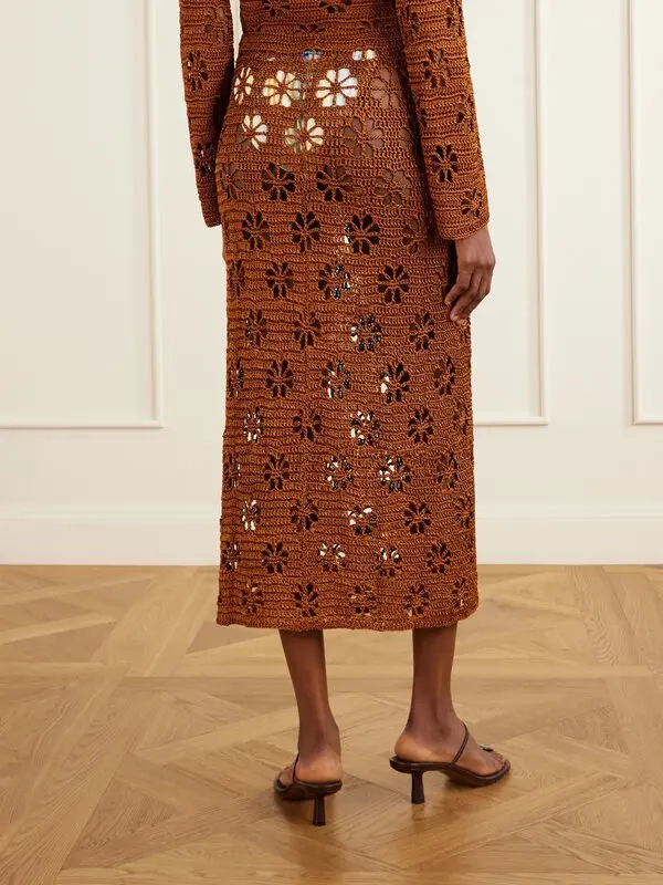 Calle Del Mar Crocheted Midi Skirt