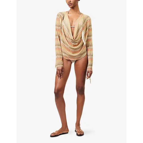 GRACEJACOB Gia Desert Long-sleeve Mesh Top