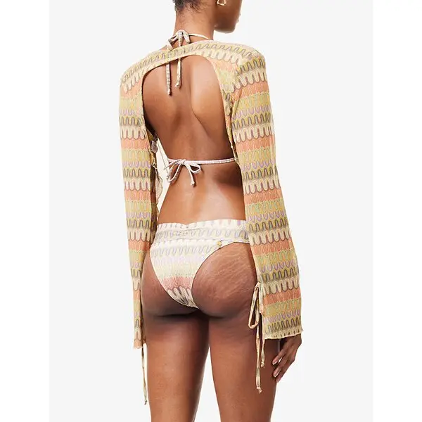 GRACEJACOB Gia Desert Long-sleeve Mesh Top
