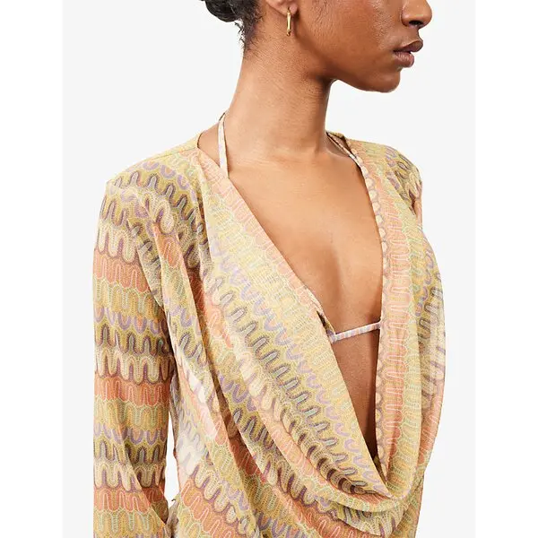 GRACEJACOB Gia Desert Long-sleeve Mesh Top