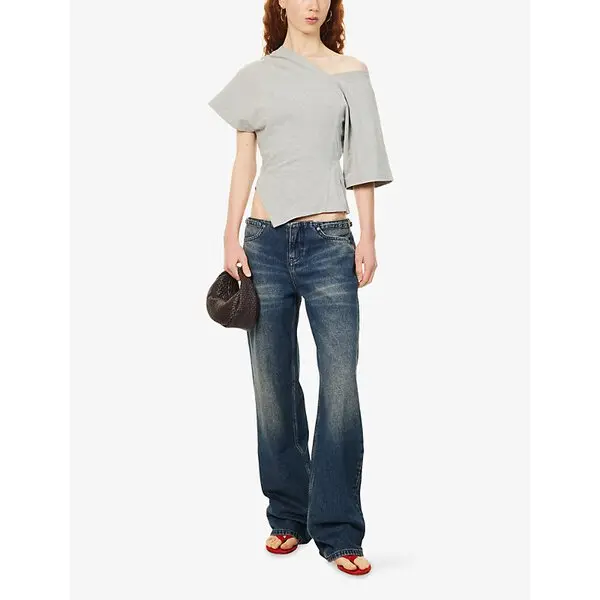 PEACHY DEN Stevie Low-rise Straight Leg Jeans