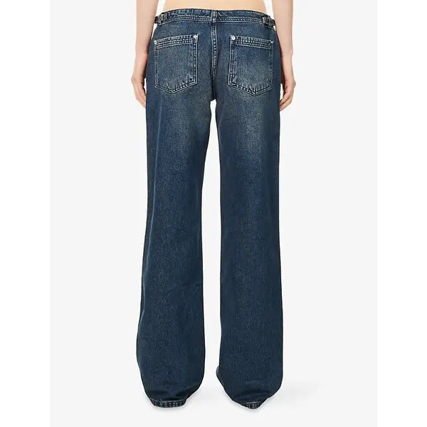 PEACHY DEN Stevie Low-rise Straight Leg Jeans