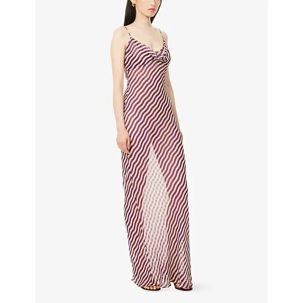 RAT AND BOA Assisi Striped Sheer Maxi Dress