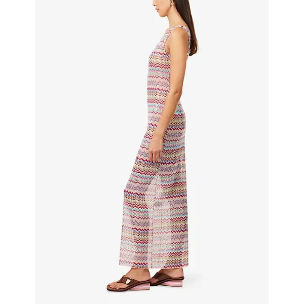 Missoni Asymmetric Chevron Sheer Maxi Cover-up