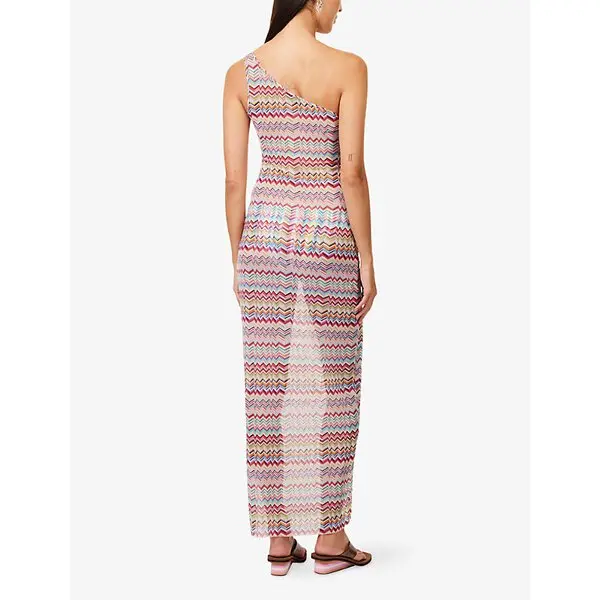 Missoni Asymmetric Chevron Sheer Maxi Cover-up