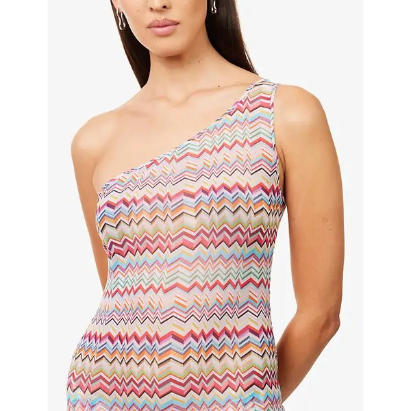Missoni Asymmetric Chevron Sheer Maxi Cover-up