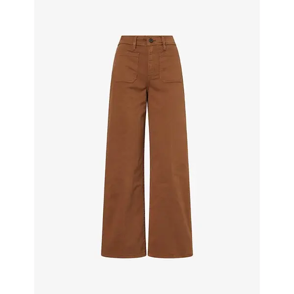 FRAME Slim Palazzo Harbor Pocket Cotton Jeans - Ledger