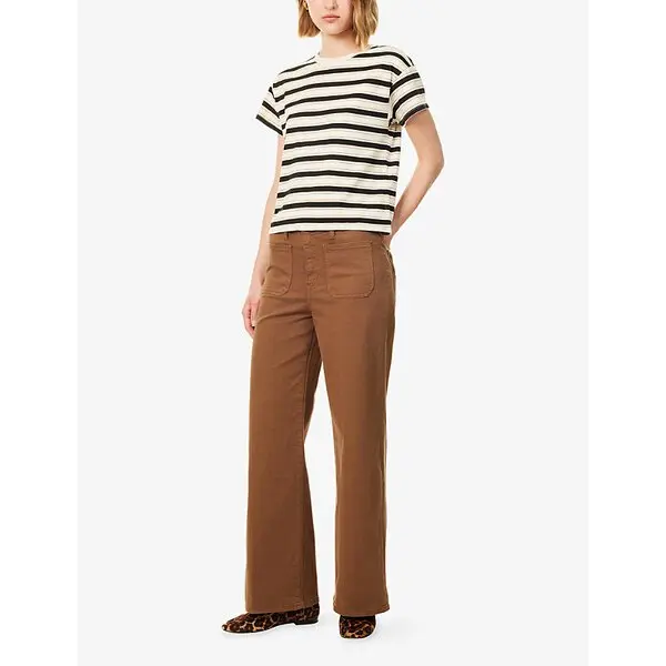 FRAME Slim Palazzo Harbor Pocket Cotton Jeans - Ledger