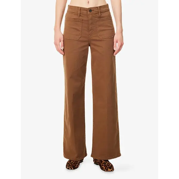 FRAME Slim Palazzo Harbor Pocket Cotton Jeans - Ledger