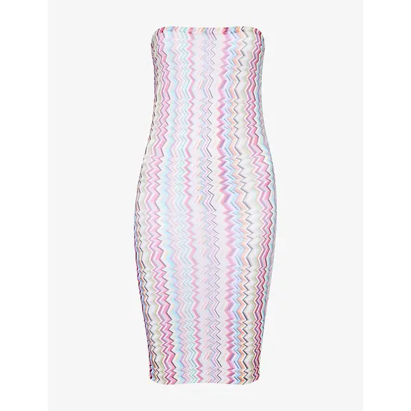 Missoni Bandeau Zig-zag Print Mesh Cover-up - Multi