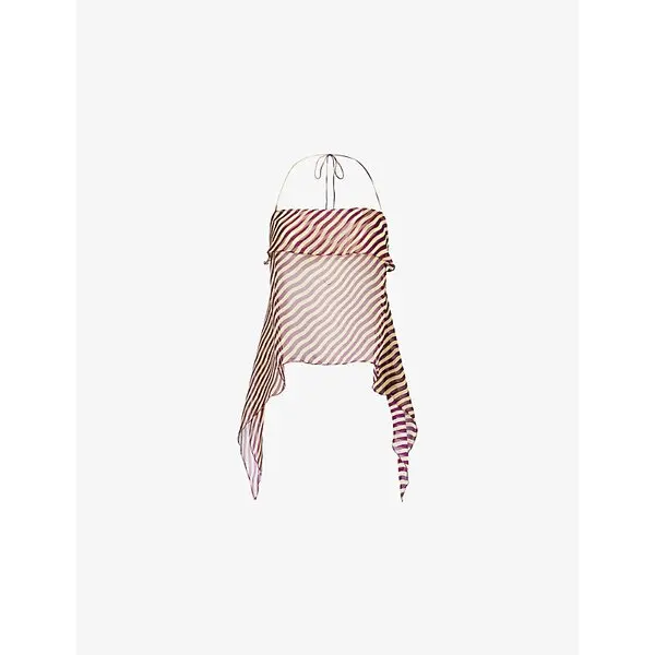 RAT AND BOA Assisi Striped Sheer Halter Neck Top