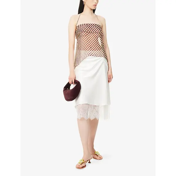 RAT AND BOA Assisi Striped Sheer Halter Neck Top