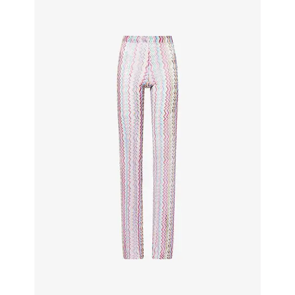 Missoni Flared Zig-zag Mesh Trousers - Multi