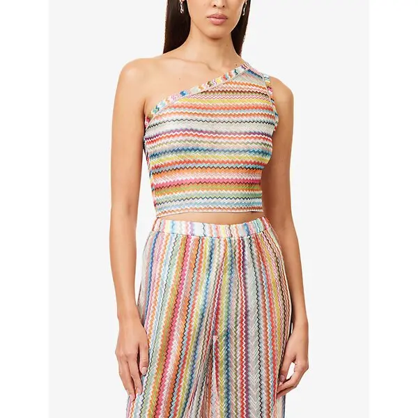 Missoni Asymmetrical Zig-zag Knitted Top