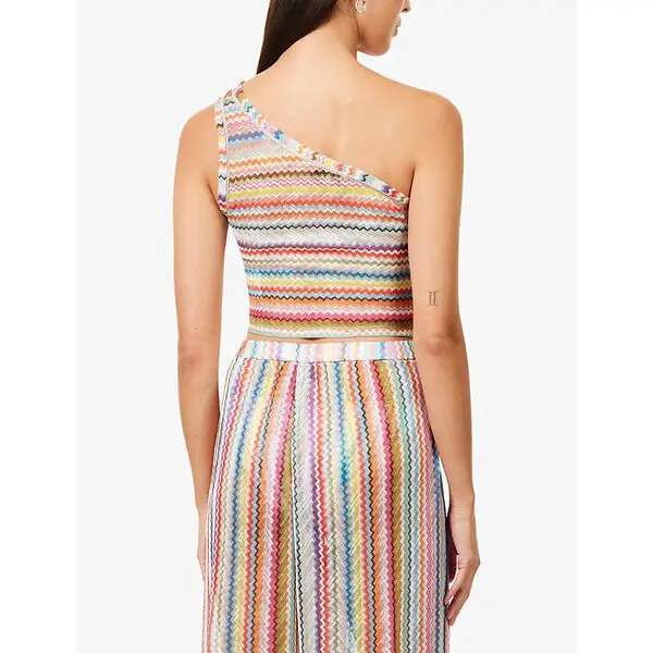 Missoni Asymmetrical Zig-zag Knitted Top