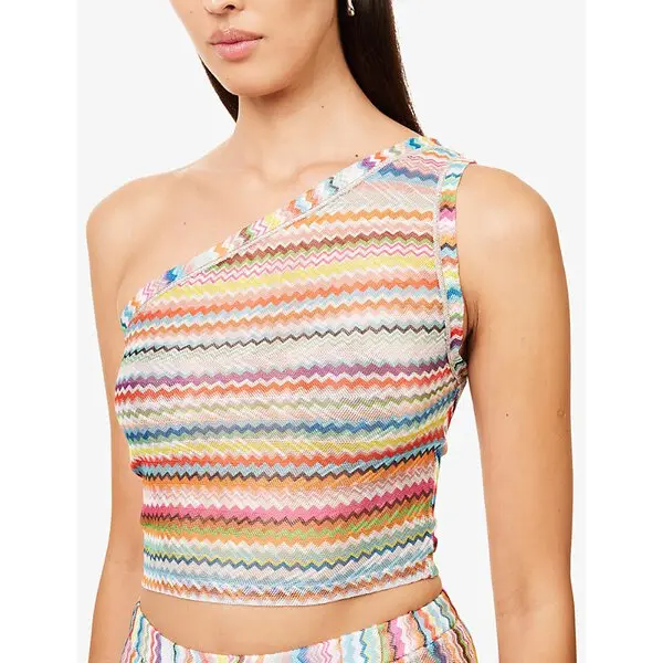 Missoni Asymmetrical Zig-zag Knitted Top